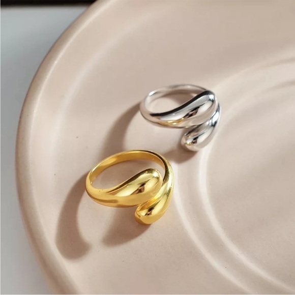Studiogemz | Jewelry | New 8k Gold Waterdrop Resizable Ring | Poshmark